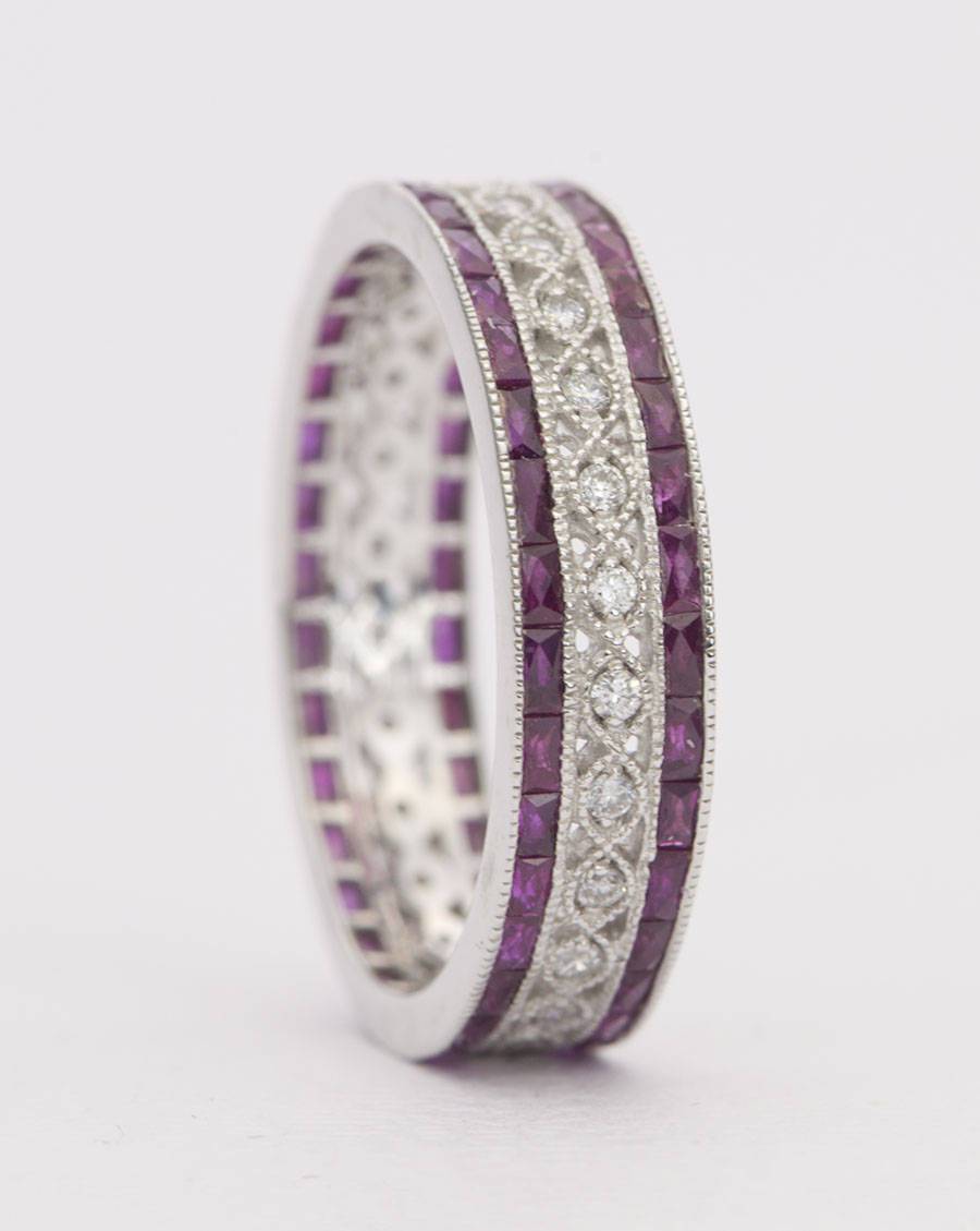 Ruby and amethyst eternity ring store