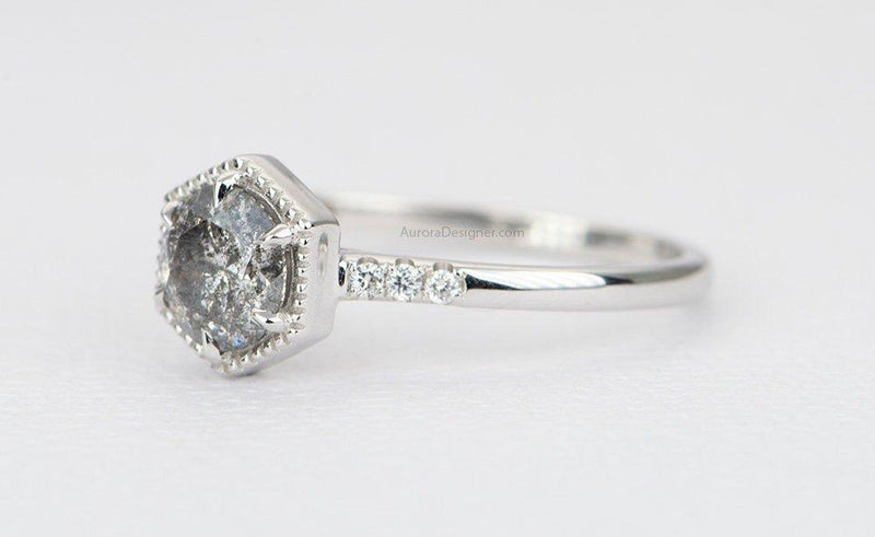 Aurora Designer - Ring Style - Hexagon Shape Setting for Regular Cut or ...