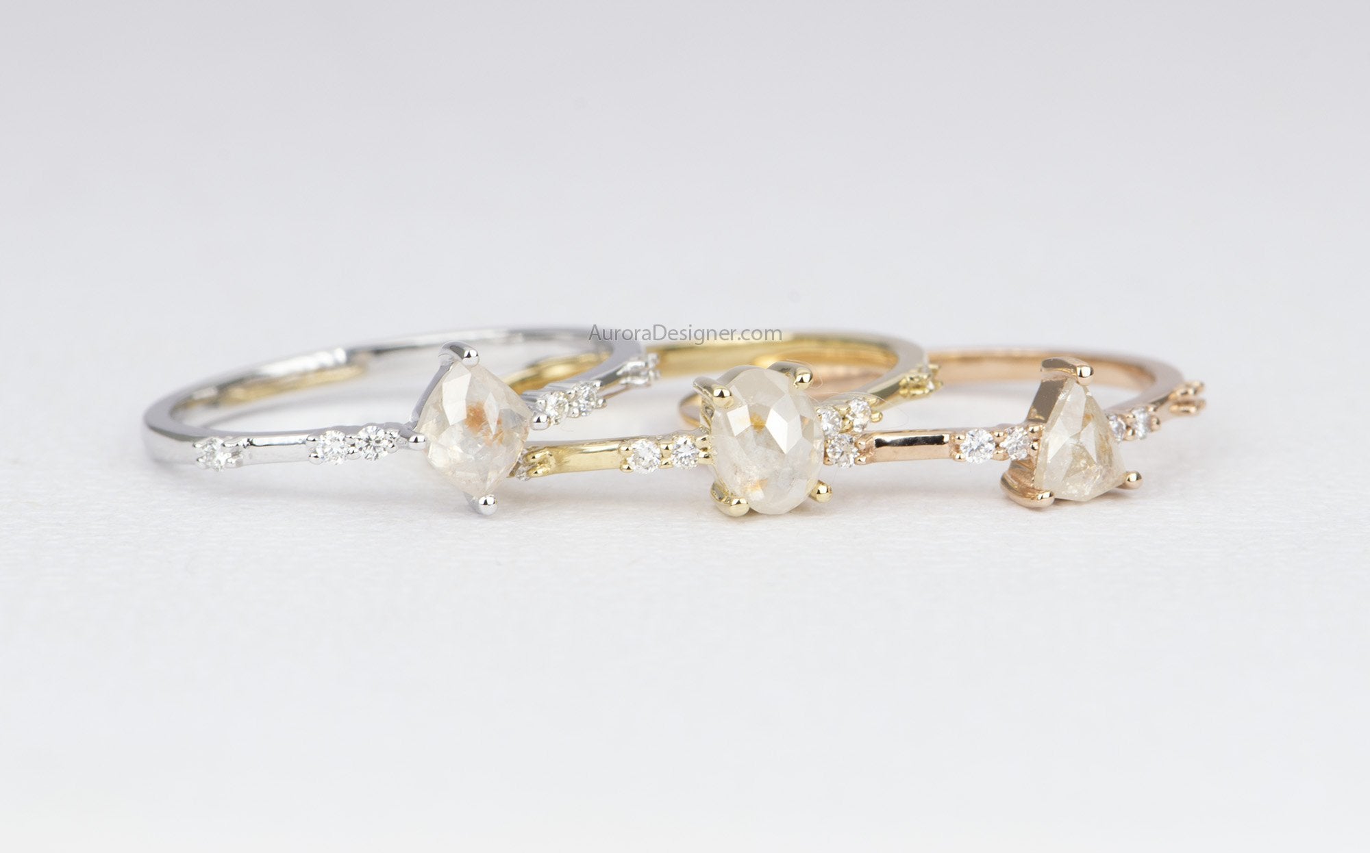 Aurora Designer - Ring Style - Scattered Diamond Shank Setting for ...