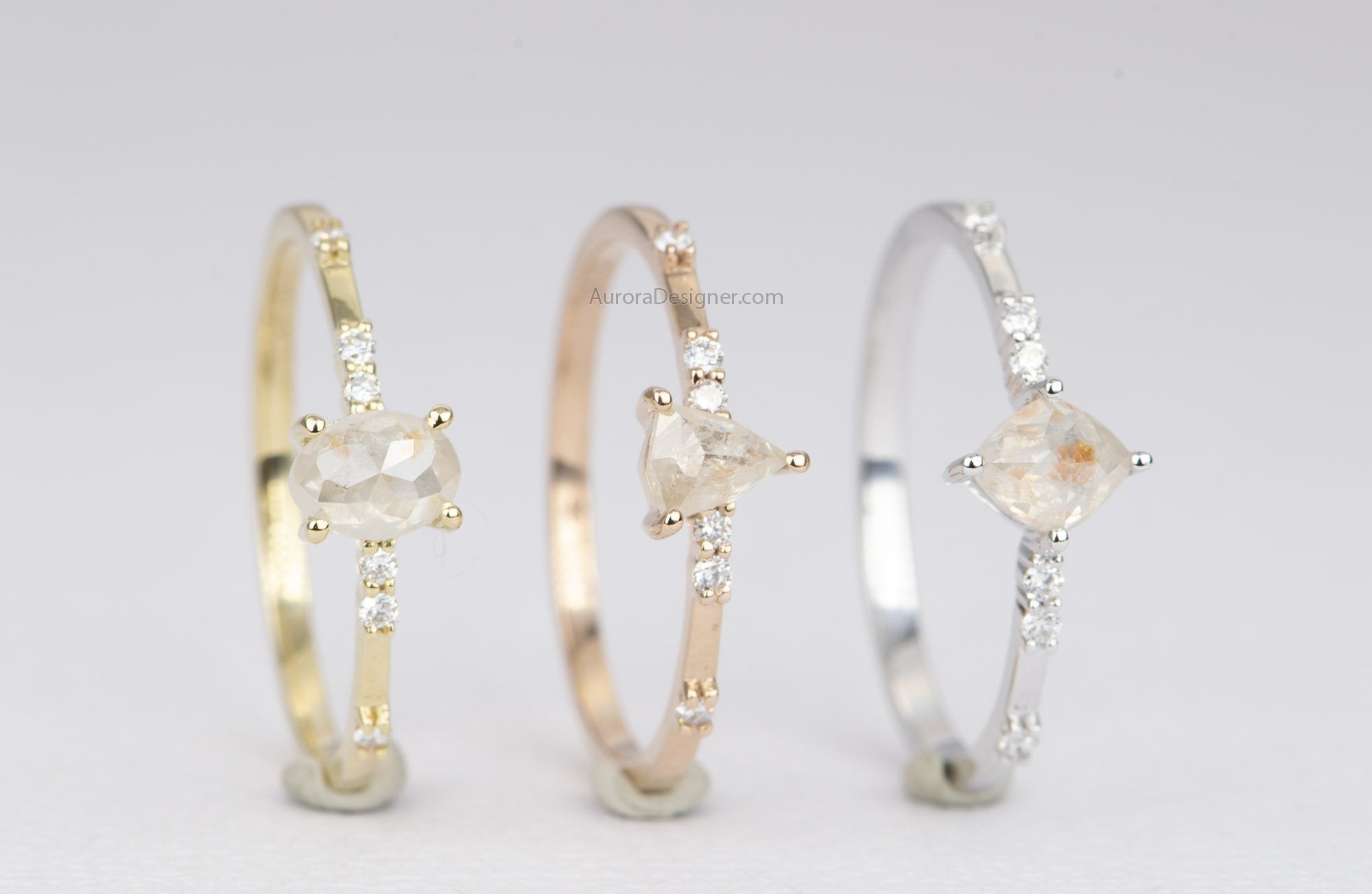 Aurora Designer - Ring Style - Scattered Diamond Shank Setting for ...