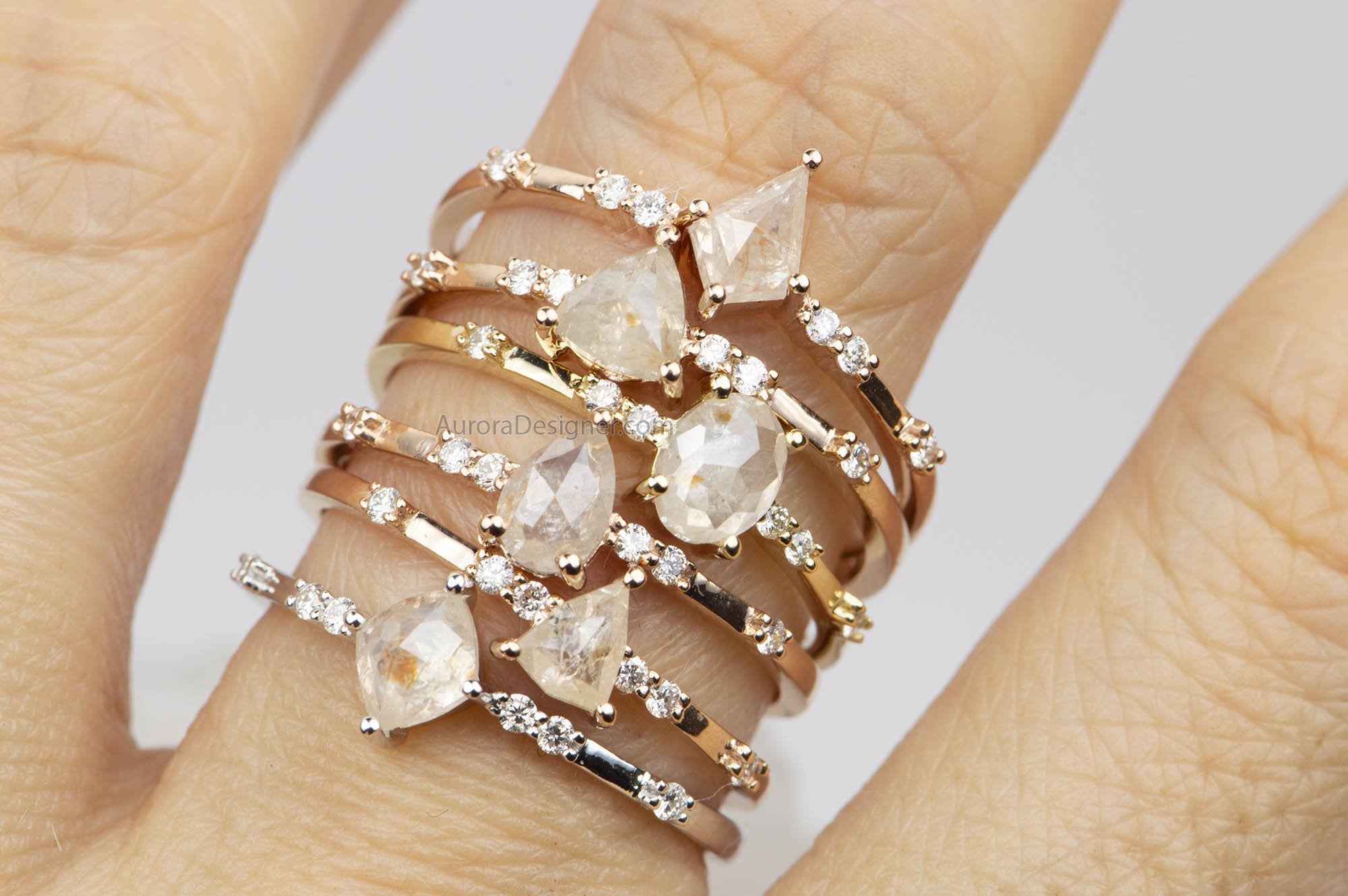 Aurora Designer - Ring Style - Scattered Diamond Shank Setting for ...