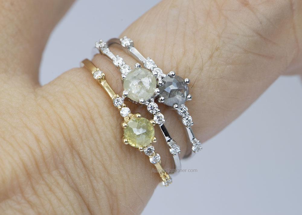 Aurora Designer - Ring Style - Scattered Diamond Shank Setting for ...