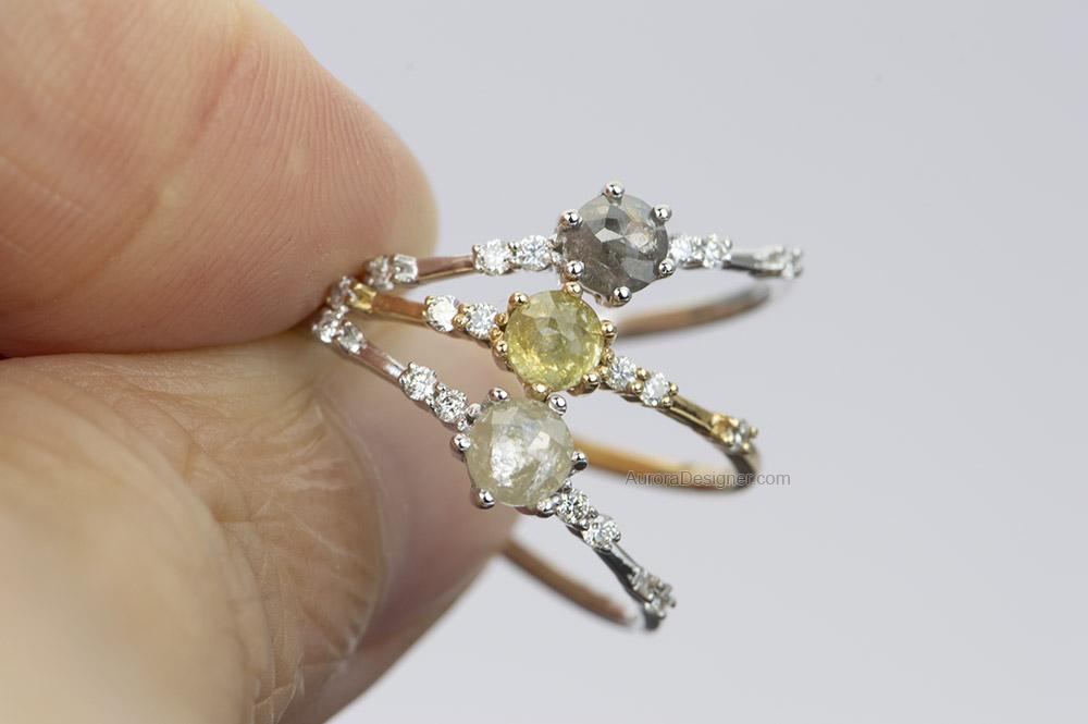Aurora Designer - Ring Style - Scattered Diamond Shank Setting for ...