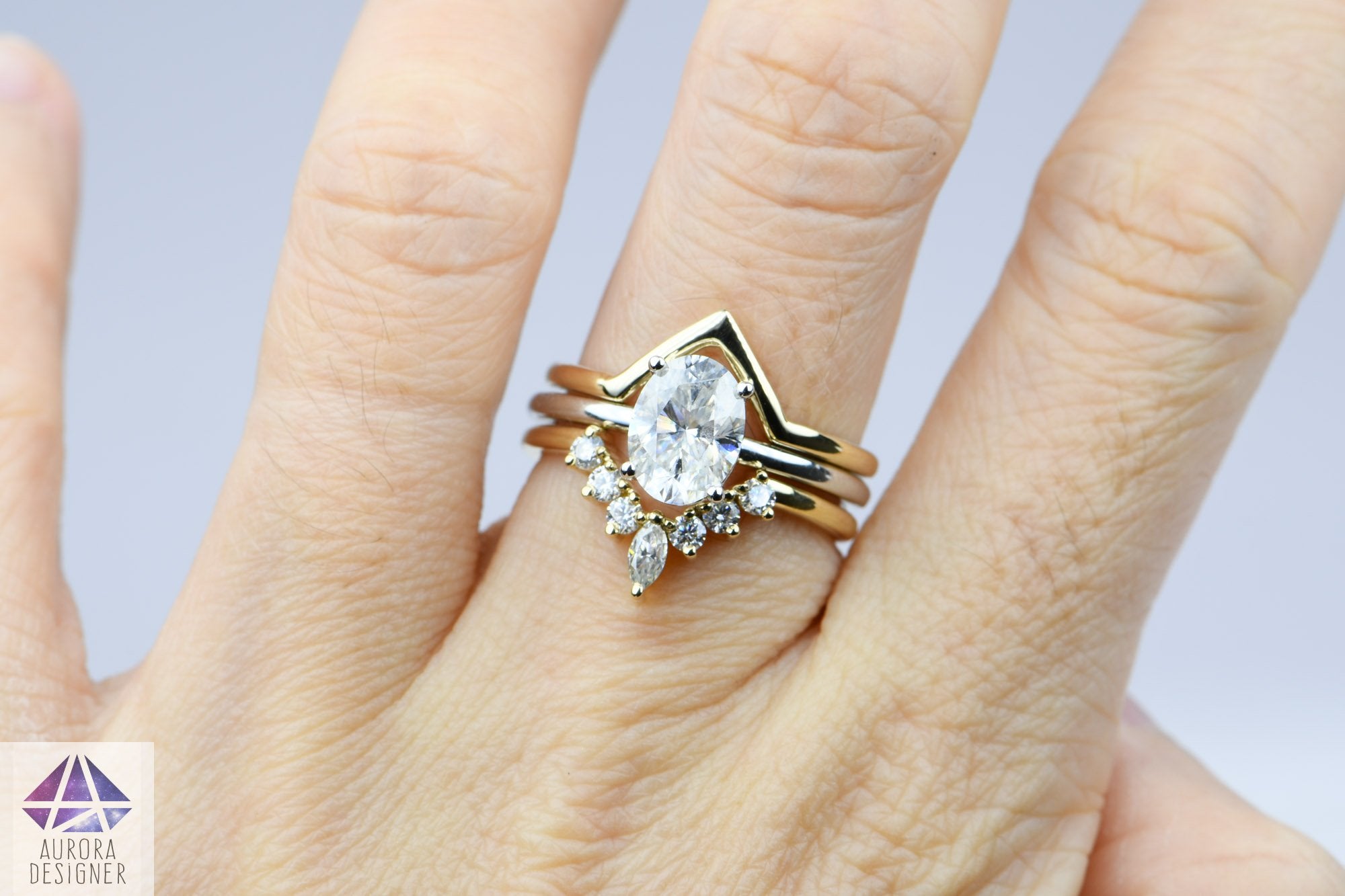 Aurora Designer - Wedding Band Style - 1.5mm Wide Plain Gold V-Shape ...