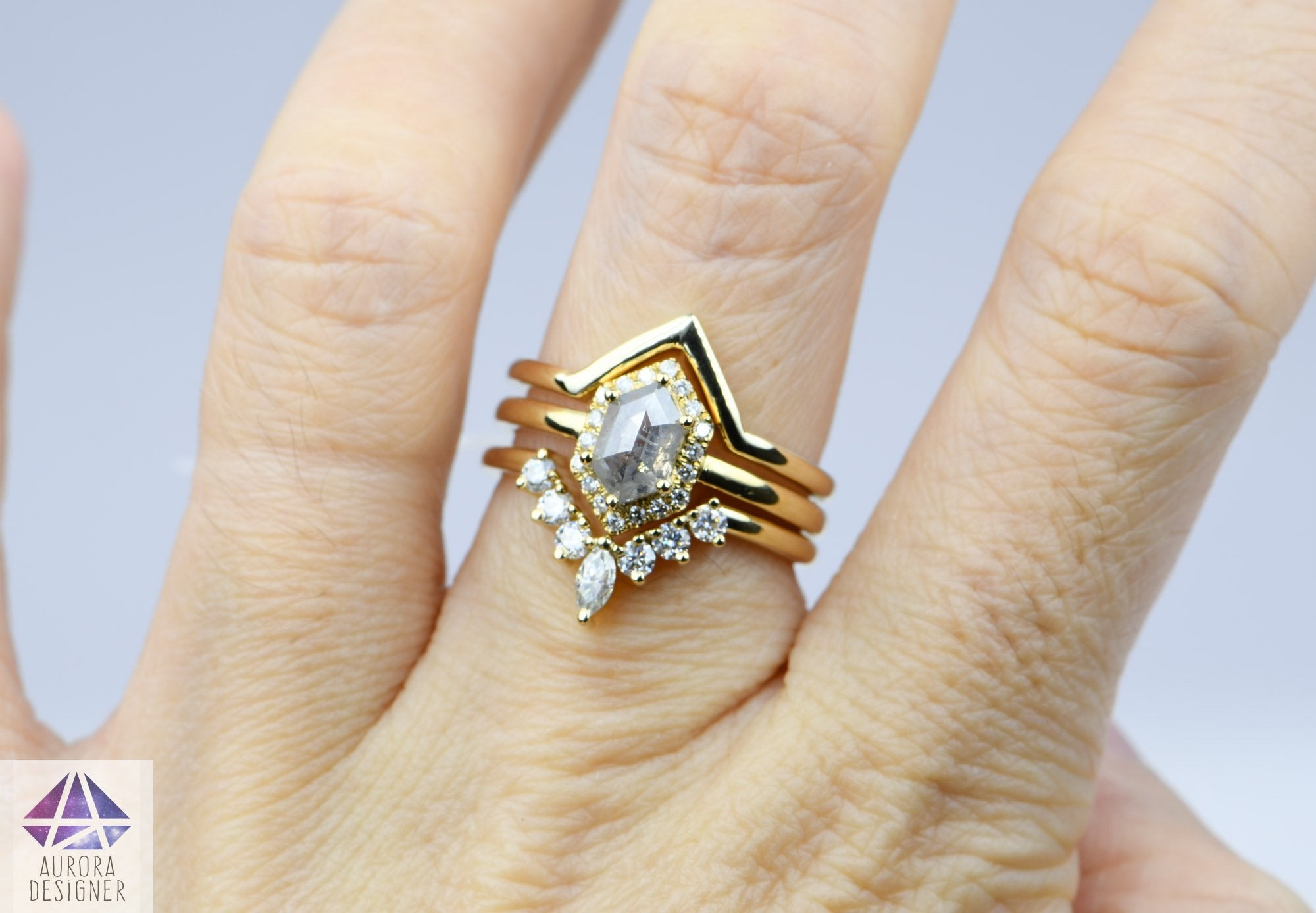 Aurora Designer - Wedding Band Style - 1.5mm Wide Plain Gold V-Shape ...