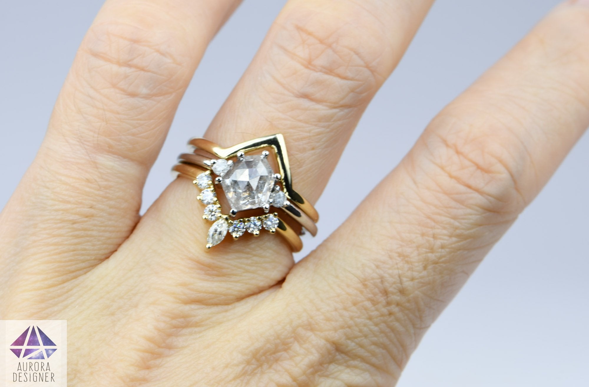 Aurora Designer - Wedding Band Style - 1.5mm Wide Plain Gold V-Shape ...